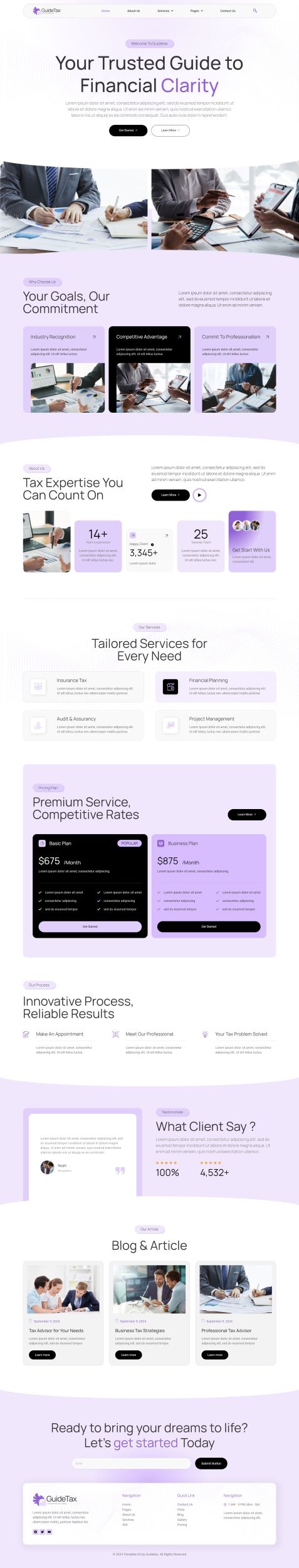 GuideTax - Tax Advisor & Financial Colsulting Elementor Template Kit by ...