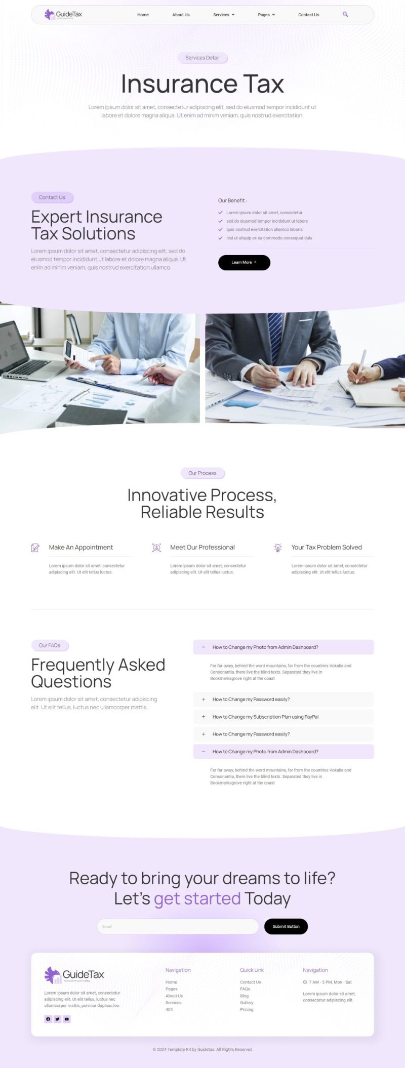 GuideTax - Tax Advisor & Financial Colsulting Elementor Template Kit by ...