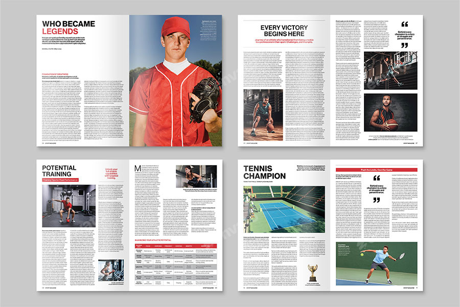 Sport Magazine Template, Print Templates | GraphicRiver