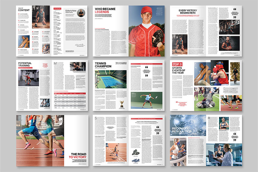 Sport Magazine Template, Print Templates | GraphicRiver