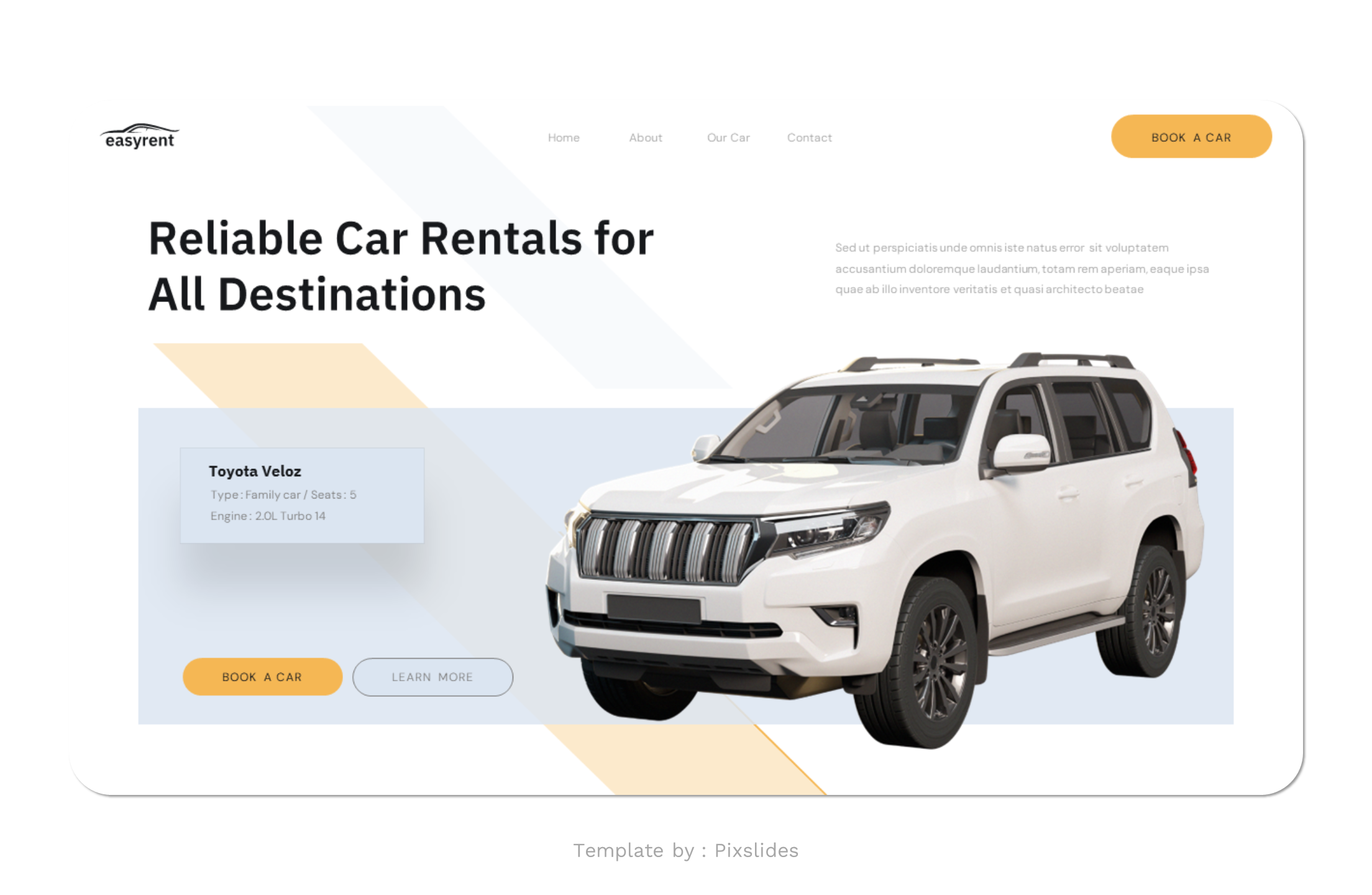 Easyrent - Car Rental PowerPoint Presentation Template, Presentation ...