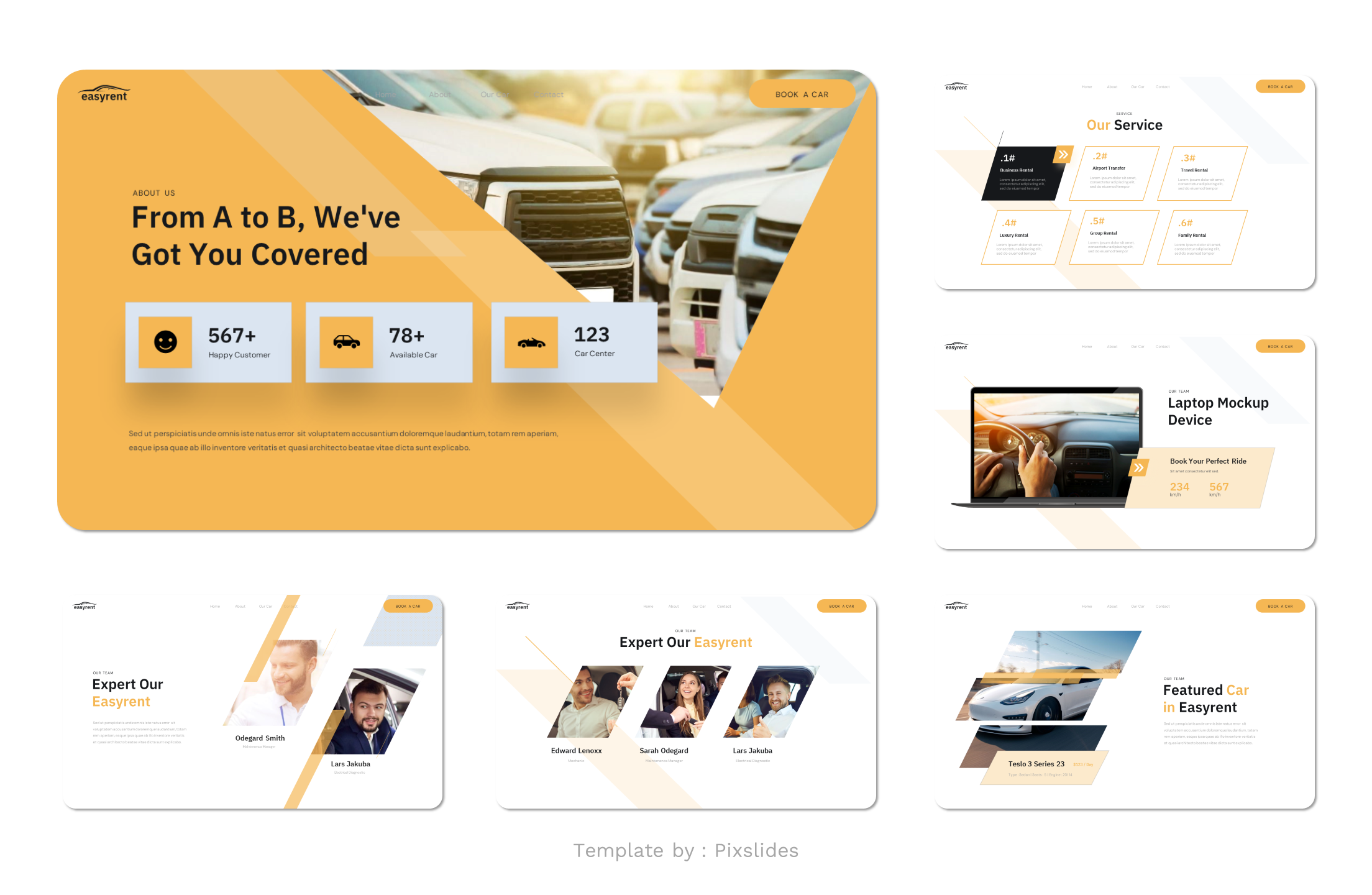 Easyrent - Car Rental PowerPoint Presentation Template, Presentation ...