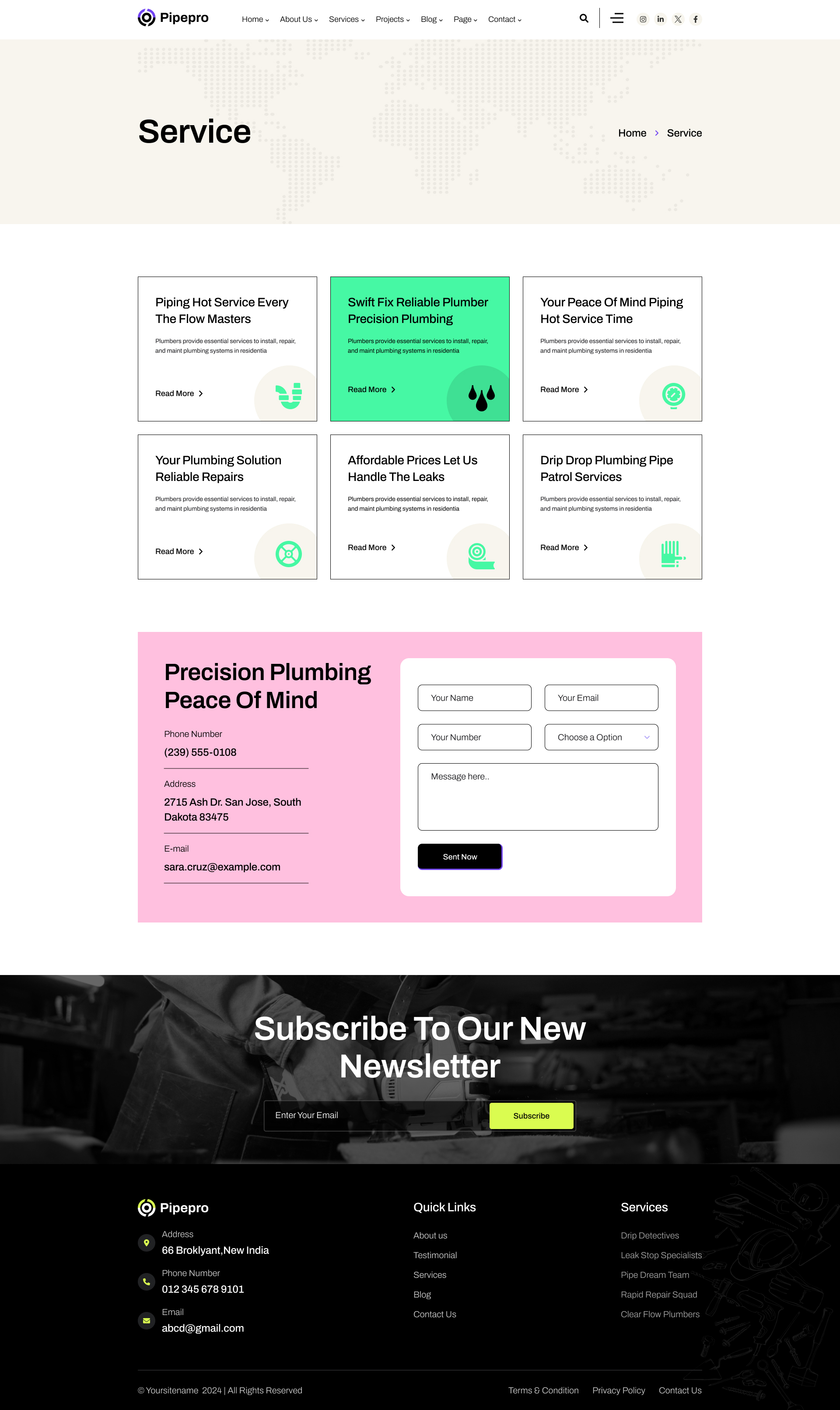 Pipepro - Handyman & Plumber Figma Template by Mugli | ThemeForest