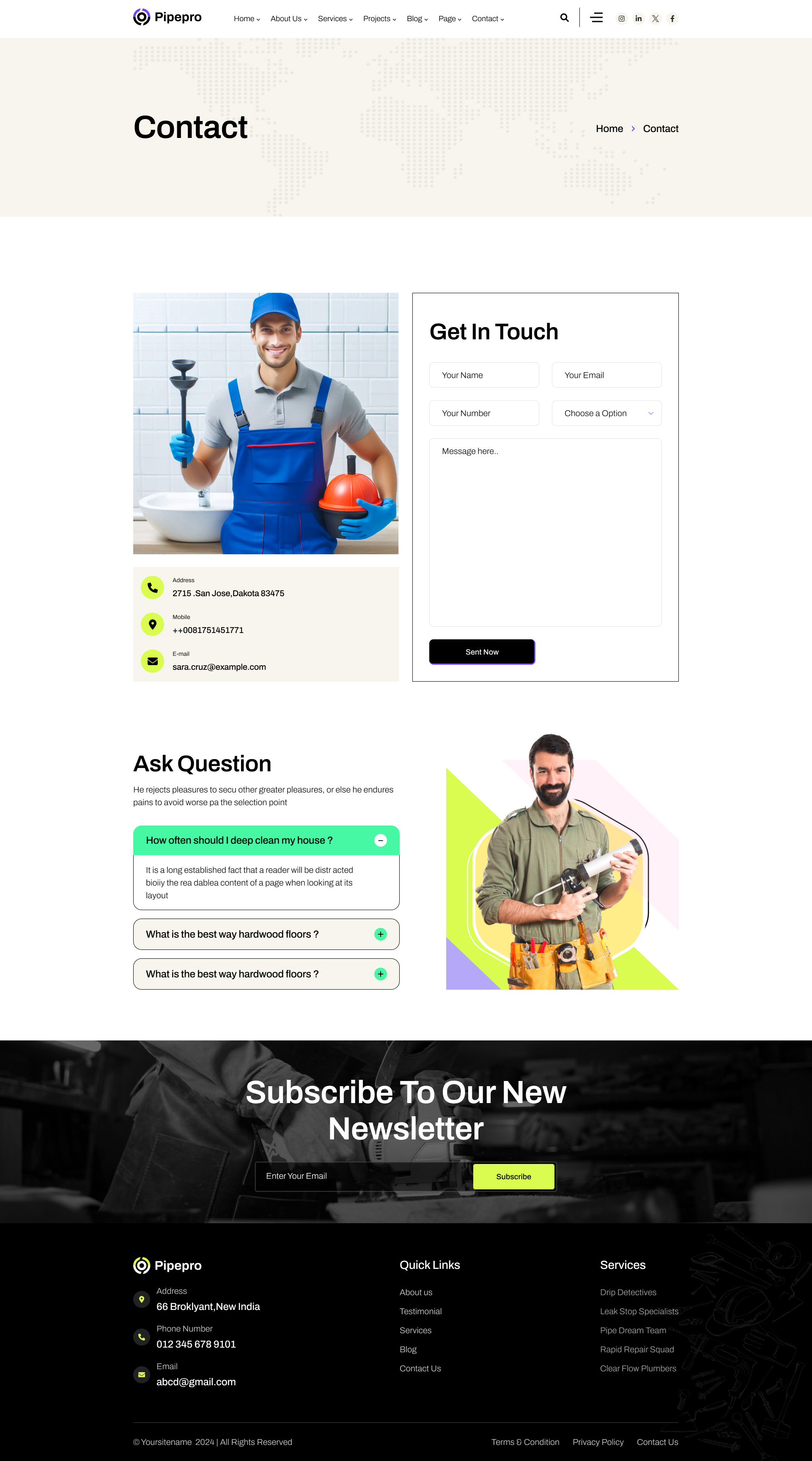 Pipepro - Handyman & Plumber Figma Template by Mugli | ThemeForest