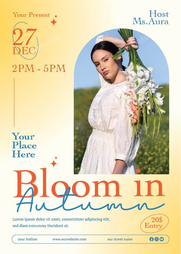 Autumn Flower Festival Flyer, Print Templates | GraphicRiver