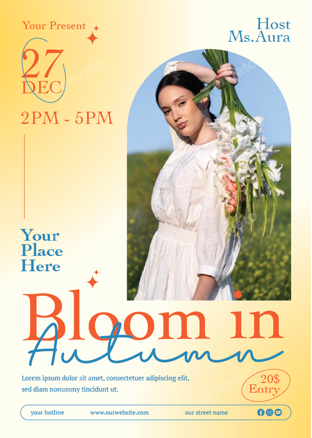 Autumn Flower Festival Flyer, Print Templates | GraphicRiver