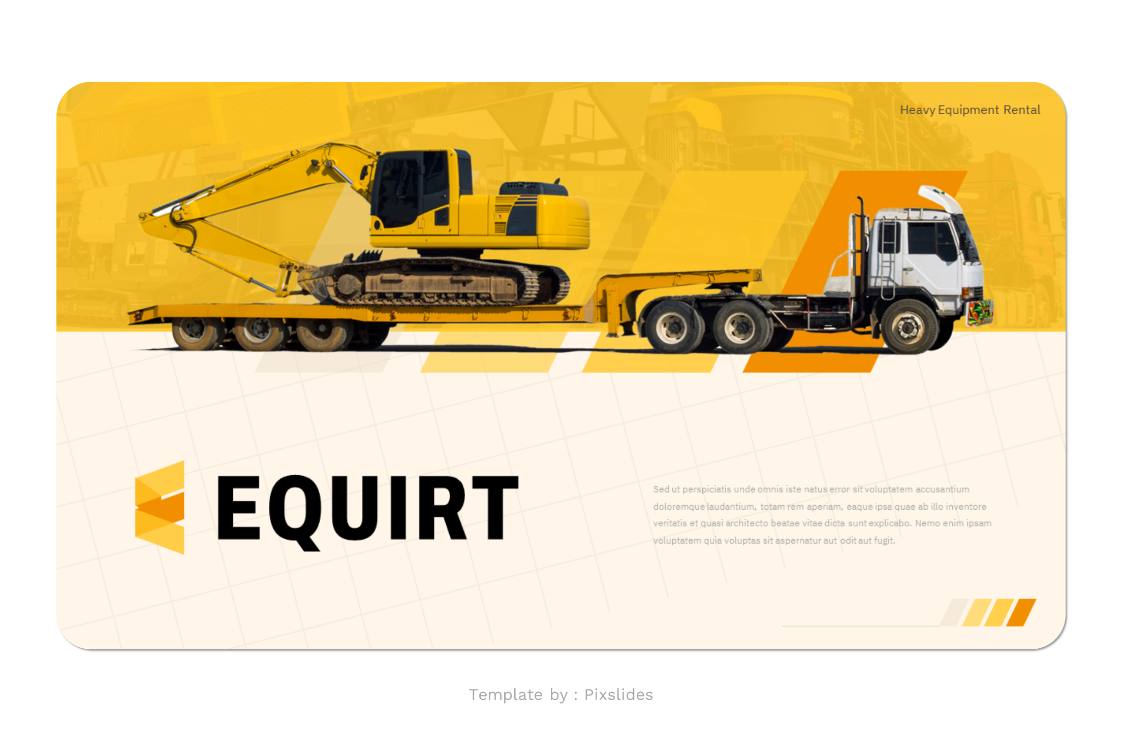 Heavy Equipment Rental PowerPoint Presentation, Presentation Templates