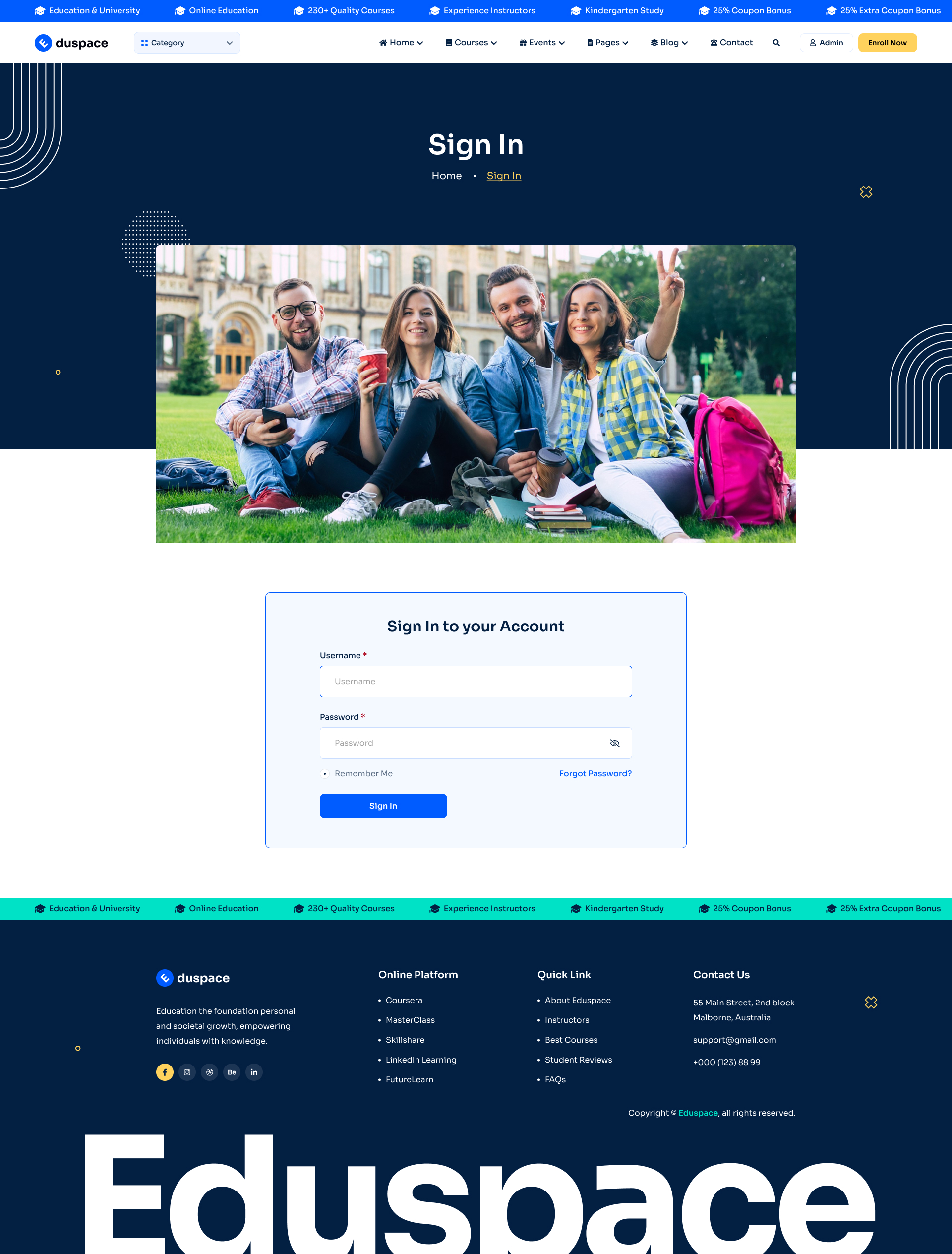 Eduspace - Online Course, Education & University Figma Template by ...