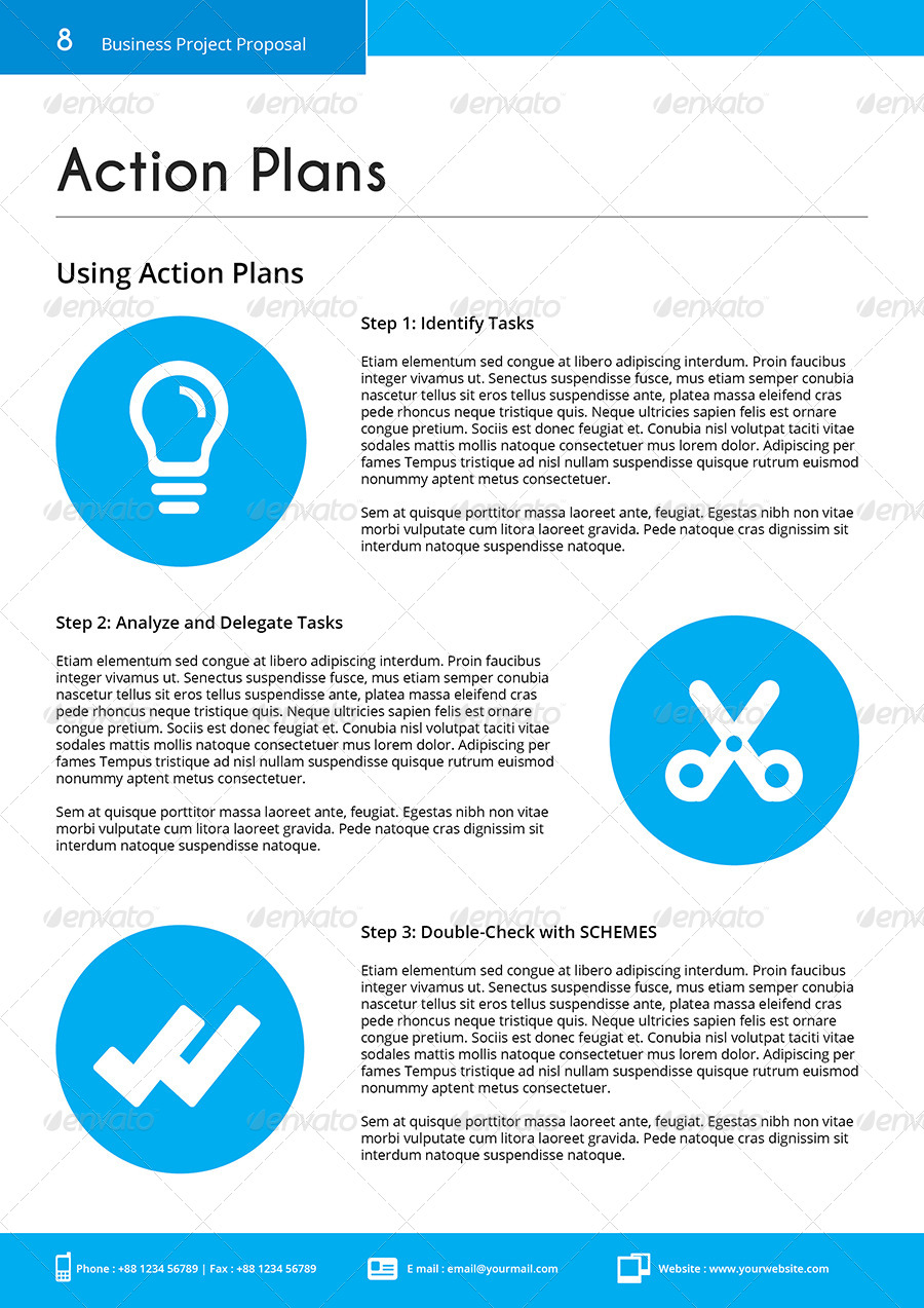 Gstudio Blue Proposal Template, Print Templates | GraphicRiver