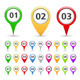 Map Markers with Numbers, Vectors | GraphicRiver