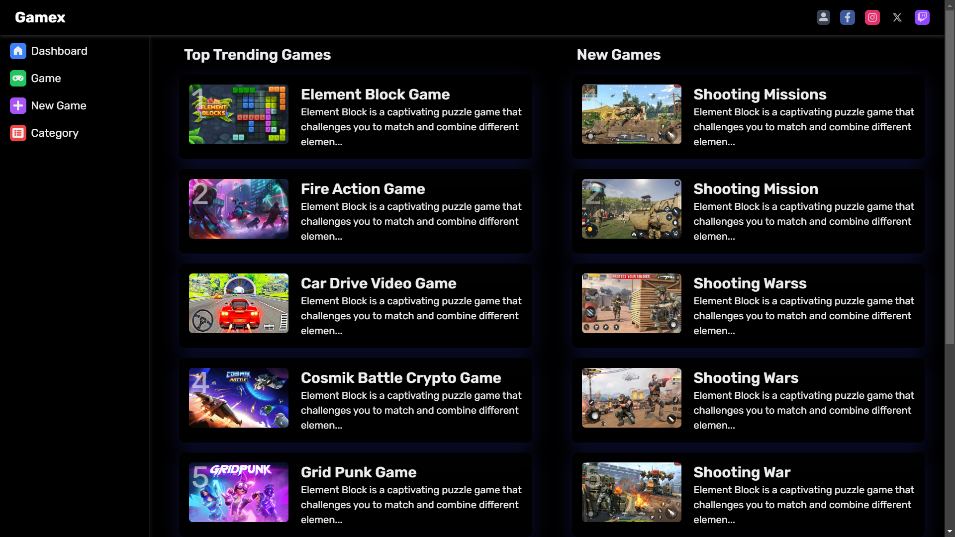 GameX - React Next.js HTML5 Web Game Site Frontend + Backend by shopead ...