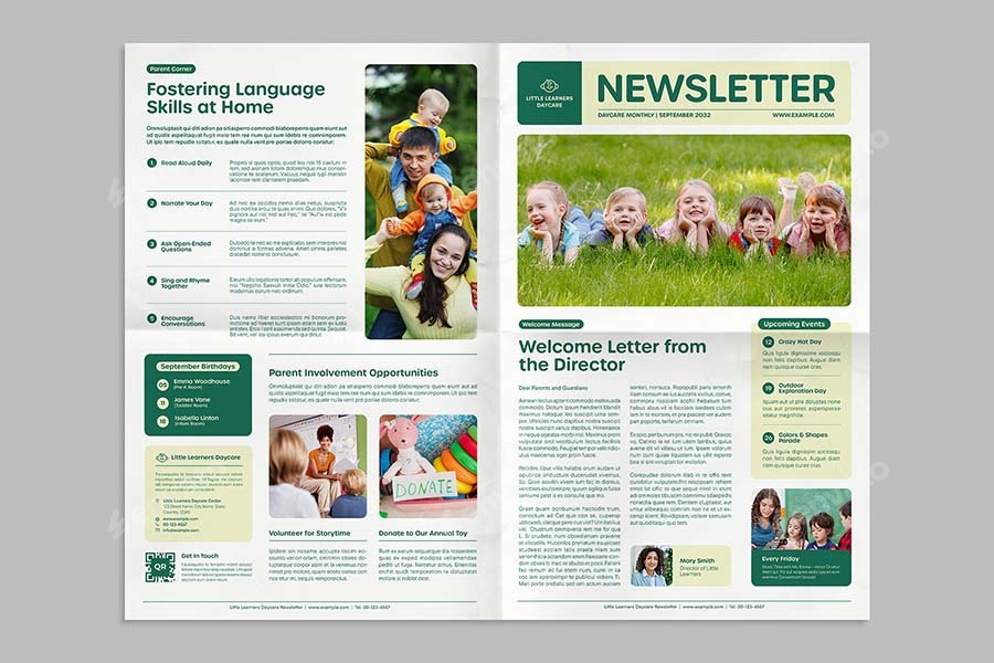 Daycare Newsletter Template, Print Templates | GraphicRiver