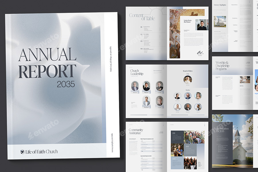 Church Annual Report Template, Print Templates | GraphicRiver