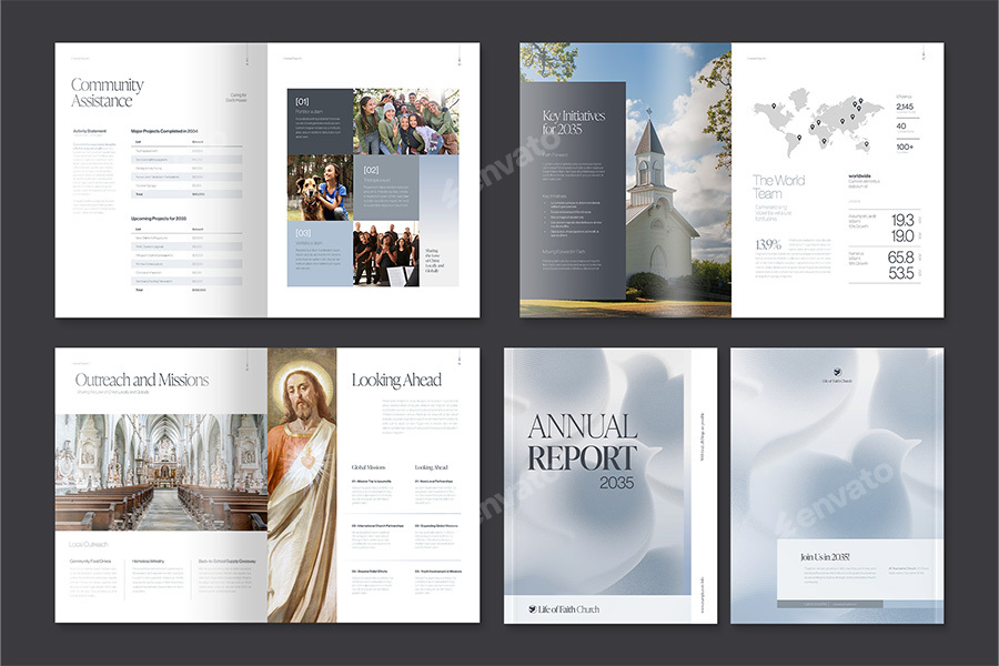 Church Annual Report Template, Print Templates | GraphicRiver
