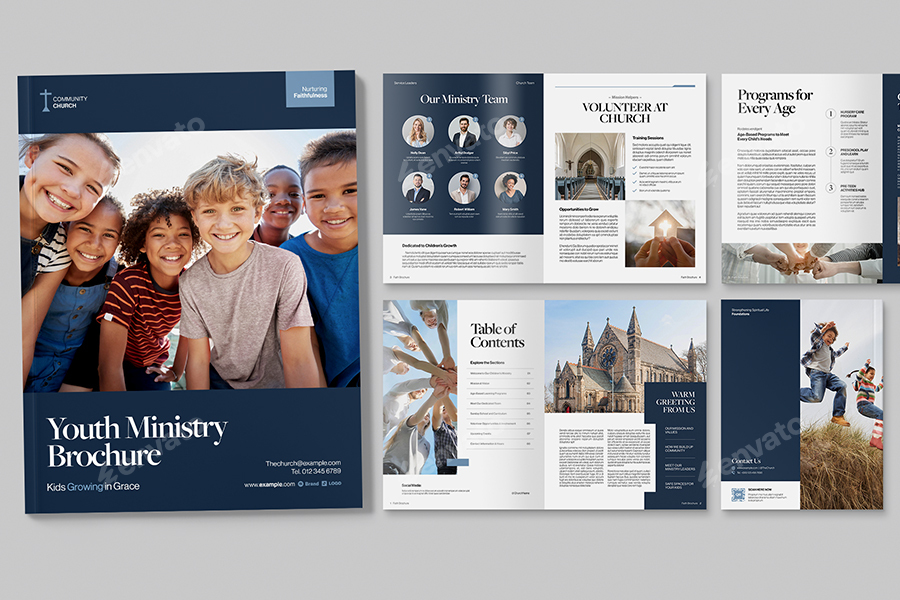 Youth Ministry Brochure Template, Print Templates | GraphicRiver