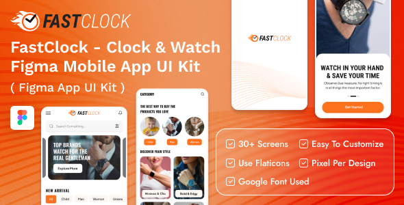 FastClock - Clock & Watch Figma Mobile App UI Kit by DexignZone ...