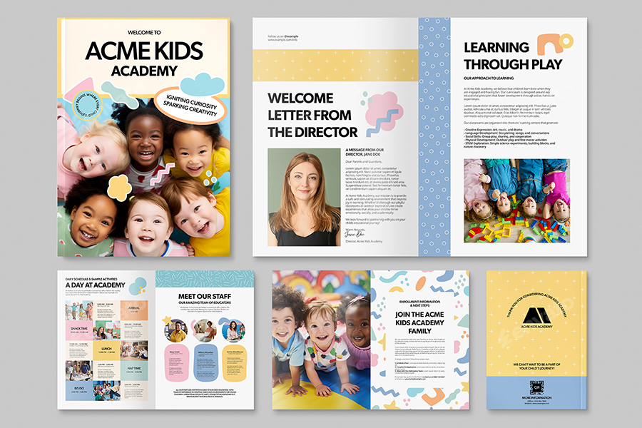 Kindergarten Brochure Template, Print Templates | GraphicRiver