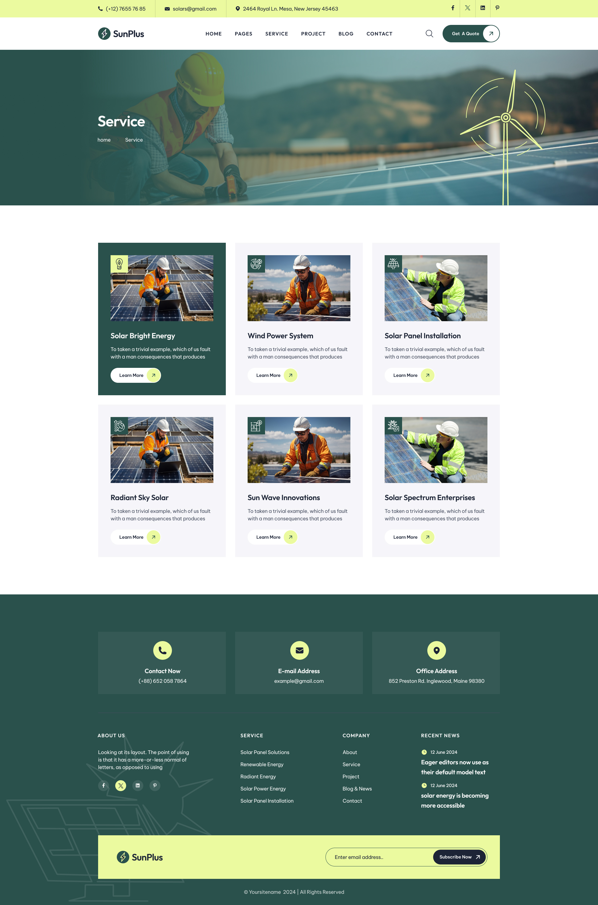 SunPlus - Solar Energy HTML Template by Saptheme | ThemeForest
