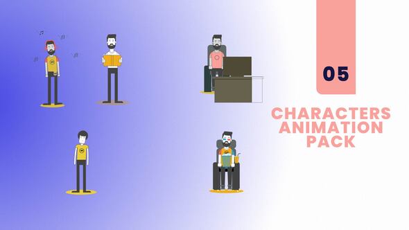 5 Characters Animation Pack, After Effects Project Files | VideoHive