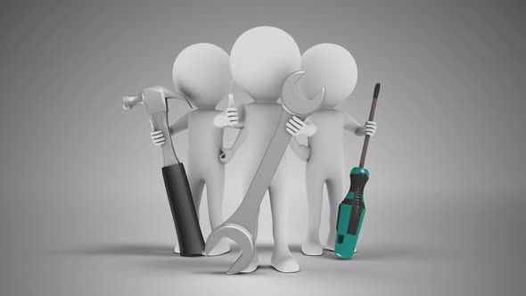 3D Man Engineers 01 Loop With Alpha, Motion Graphics | VideoHive