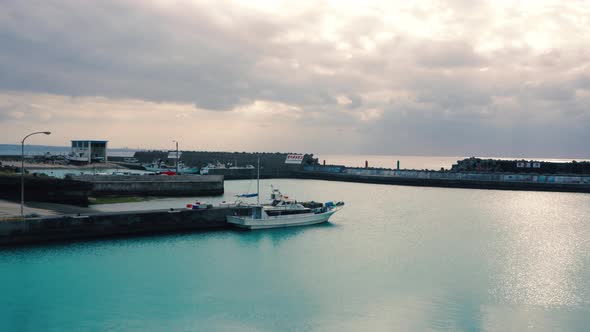 Beauriful view of Toya fishing port, Okinawa, Japan, Stock Footage