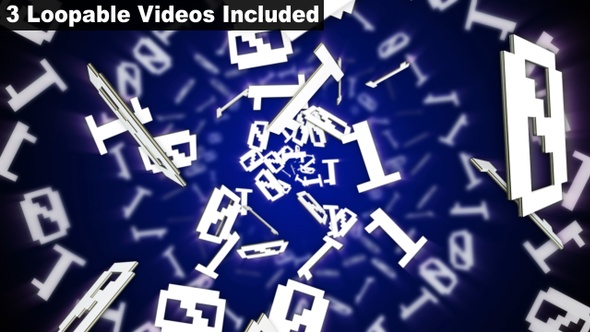 Falling 3 Binary Numbers, Motion Graphics | VideoHive