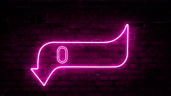 Glowing Neon Pink Open Sign Arrow, Motion Graphics | VideoHive
