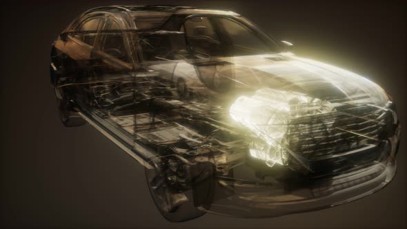 Car Engine Visible in Car, Motion Graphics | VideoHive