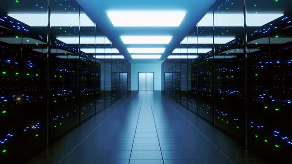Server Room of a Data Center or ISP, Motion Graphics | VideoHive