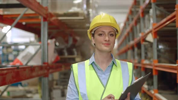 Female Factory Supervisor, Stock Footage | VideoHive