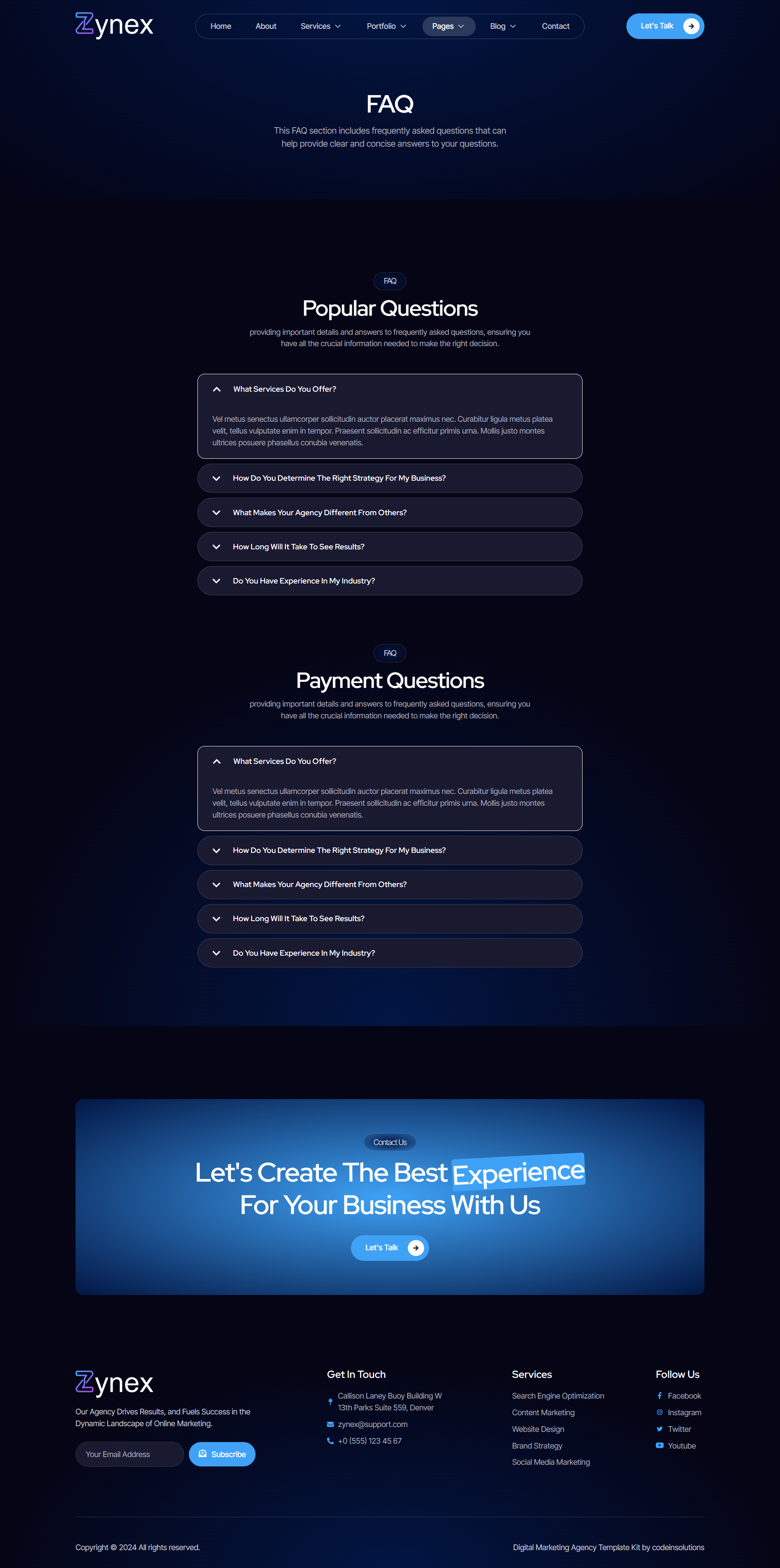 Zynex - Digital Marketing Agency Elementor Template Kit by codeinsolutions