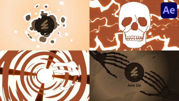 Scull And Bones Logo for After Effects, After Effects Project Files