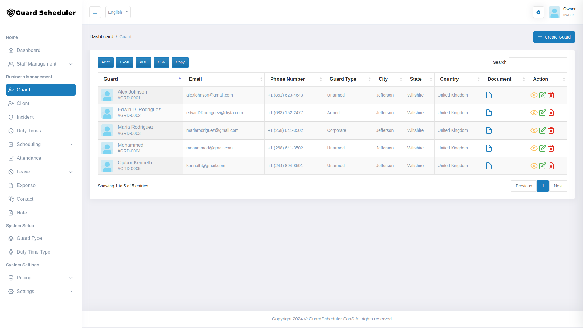 GuardScheduler SaaS - Security Guard Management System by smartwebinfotech