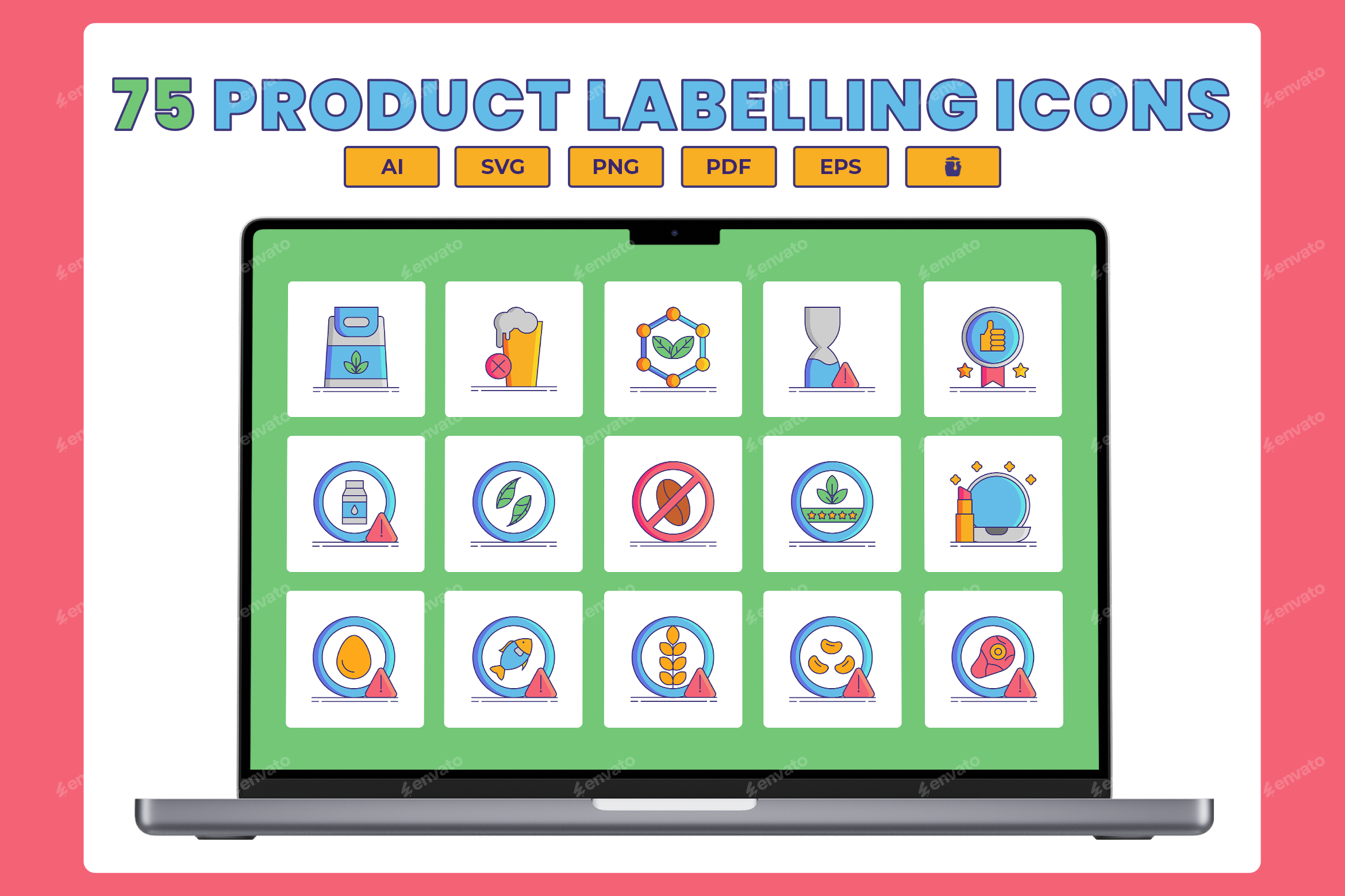 75 Product Labeling Icons | Dazzle Series, Icons | GraphicRiver