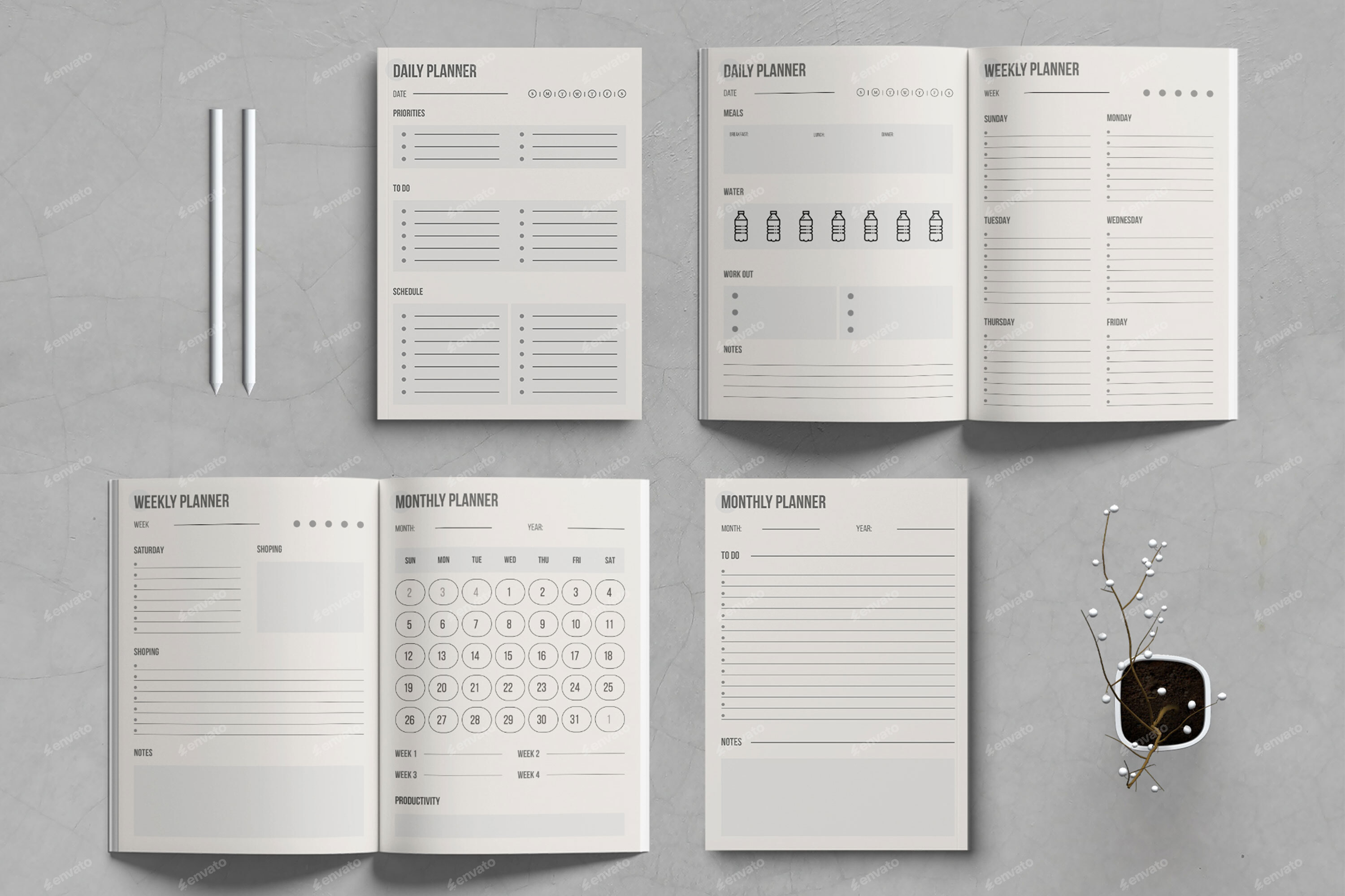 Planner Template Layout, Print Templates | GraphicRiver