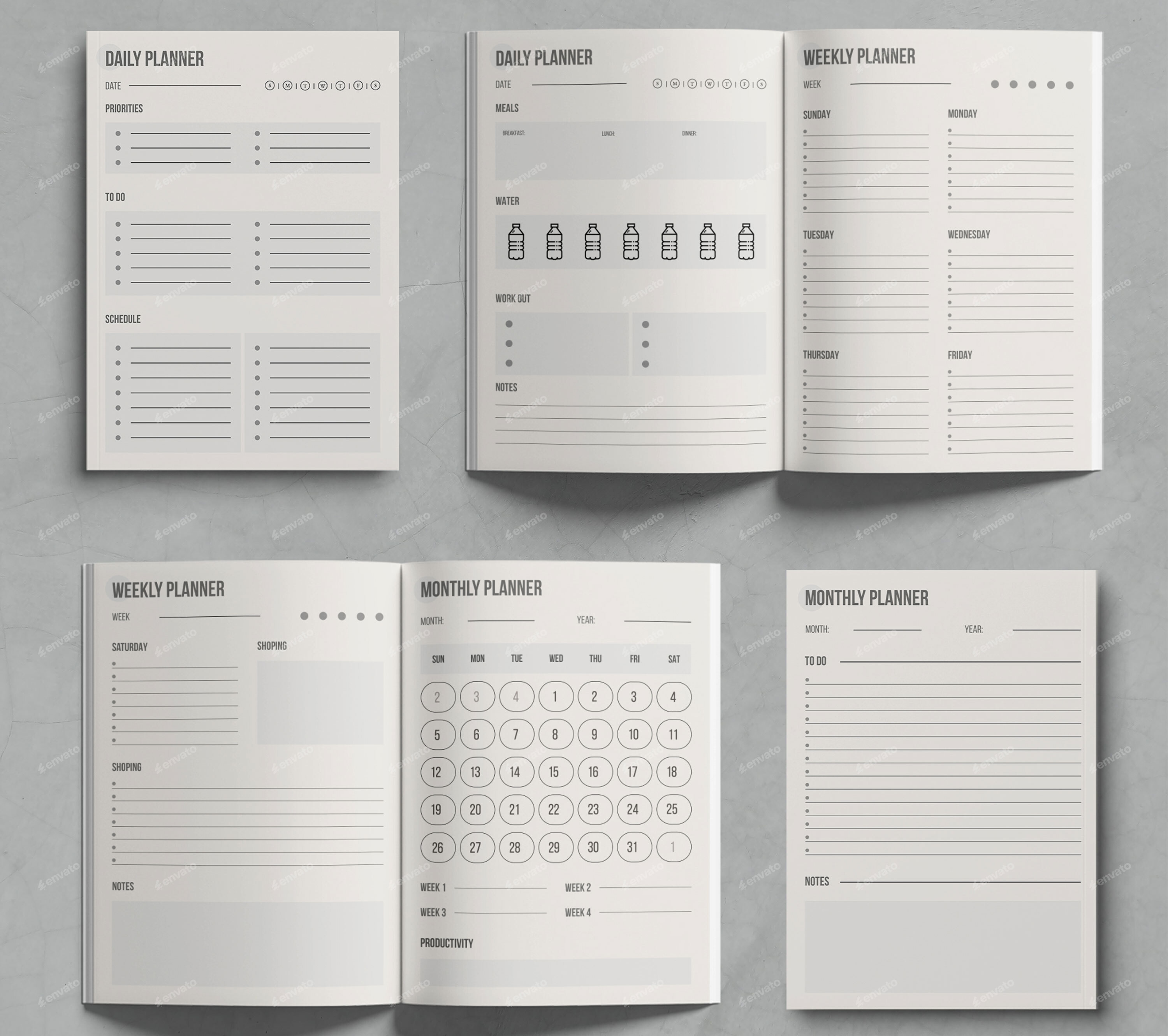 Planner Template Layout, Print Templates | GraphicRiver