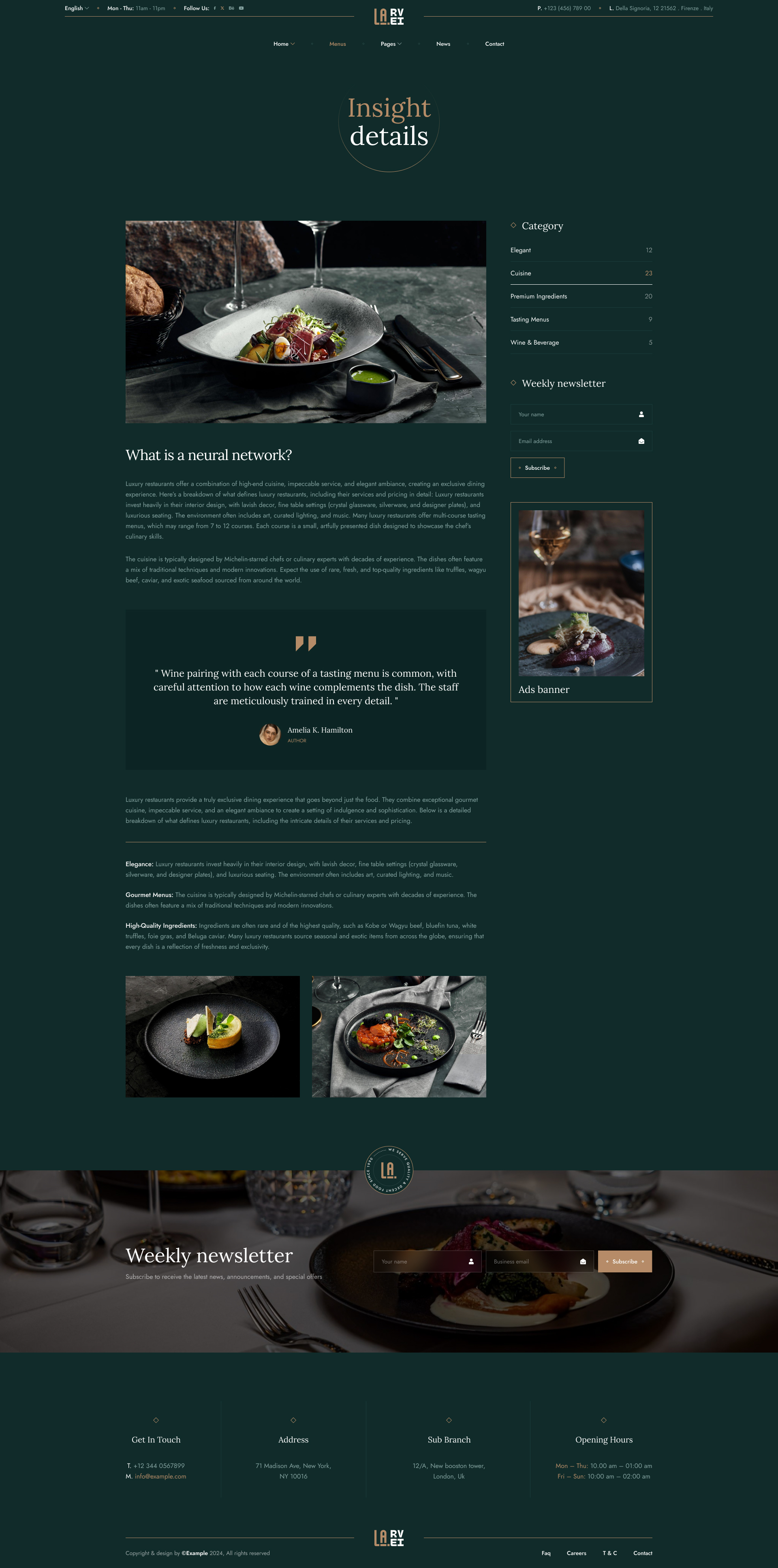 La.Revi - Luxury Restaurant Figma Template by Flowneed | ThemeForest