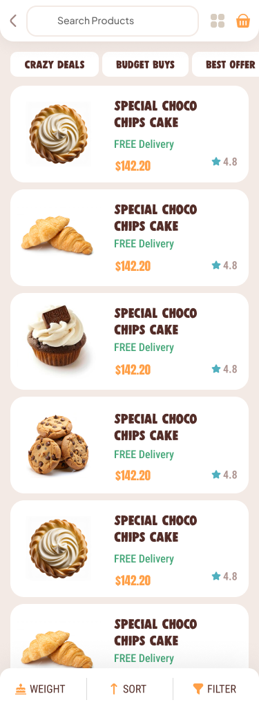 BakeRon - React Native CLI Cakes & Pastry Shop Mobile App Template by ...