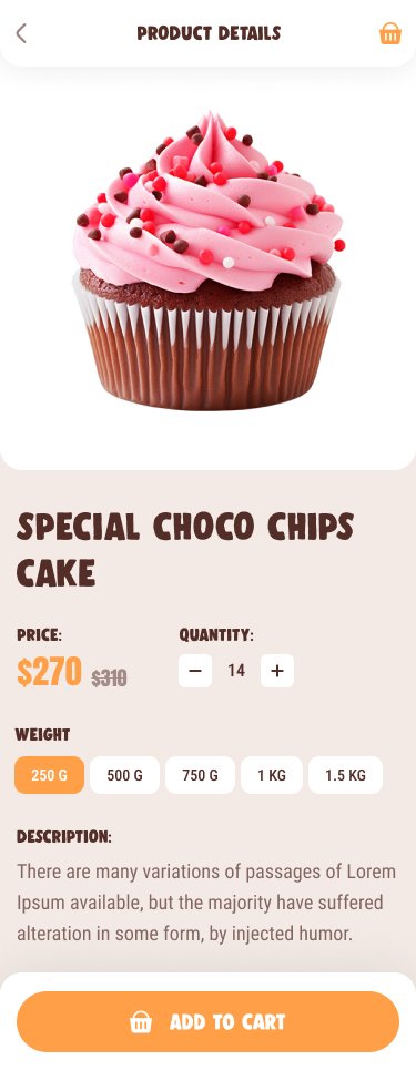 BakeRon - React Native CLI Cakes & Pastry Shop Mobile App Template by DexignZone