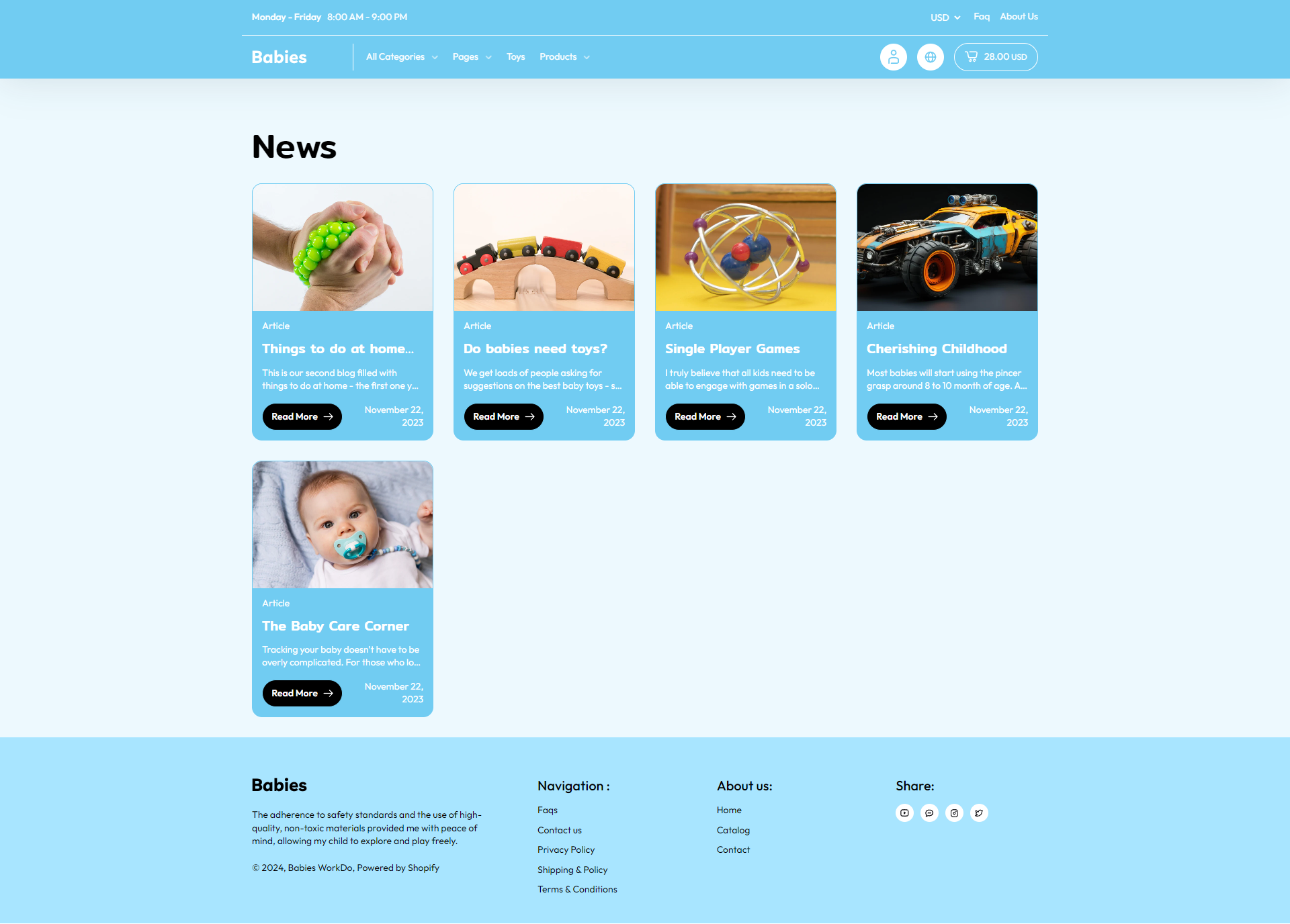Babies - Baby Fashion eCommerce Theme by WorkDo | ThemeForest