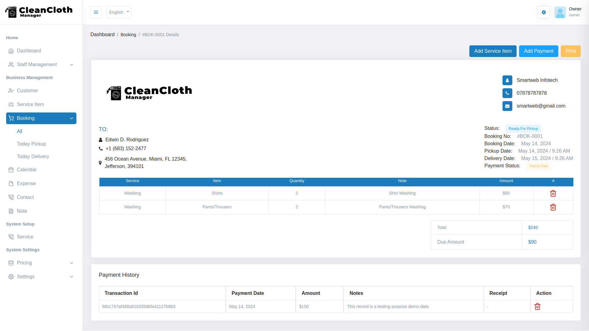 CleanCloth Manager SaaS - Laundry Management System by smartwebinfotech