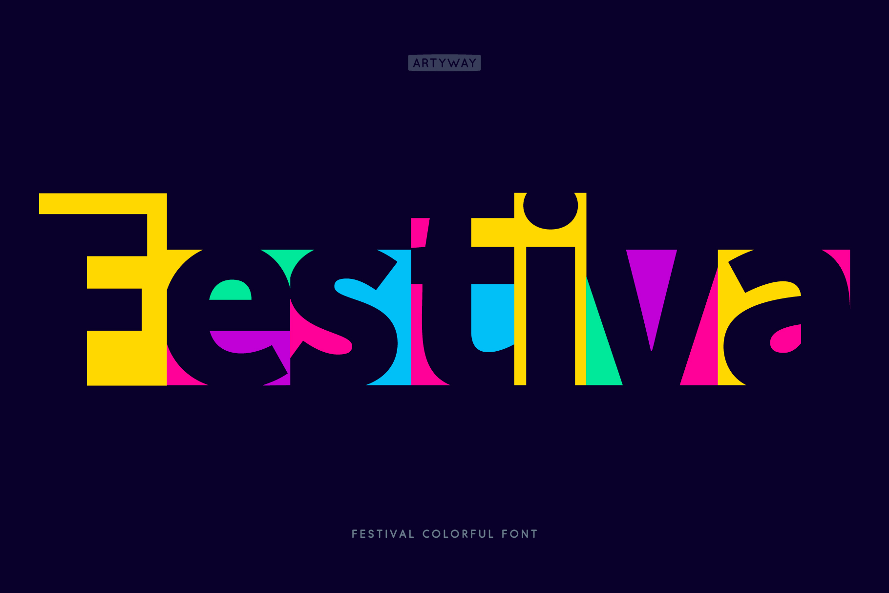 Festival Colorful Font, Fonts | GraphicRiver