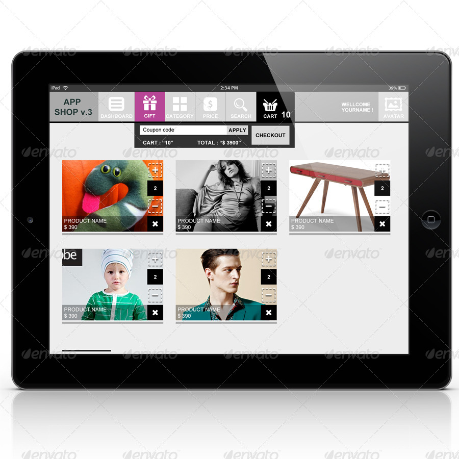 App Shop v.3 - Ipad App UI Retina, Web Elements | GraphicRiver