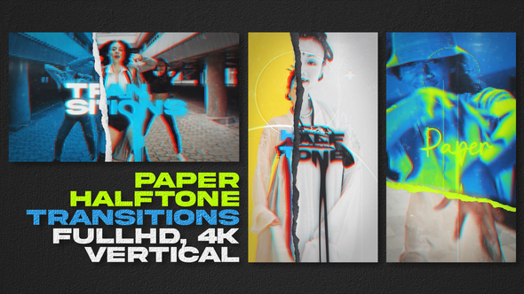 Paper Halftone Transitions Vertical and Horizontal, After Effects ...