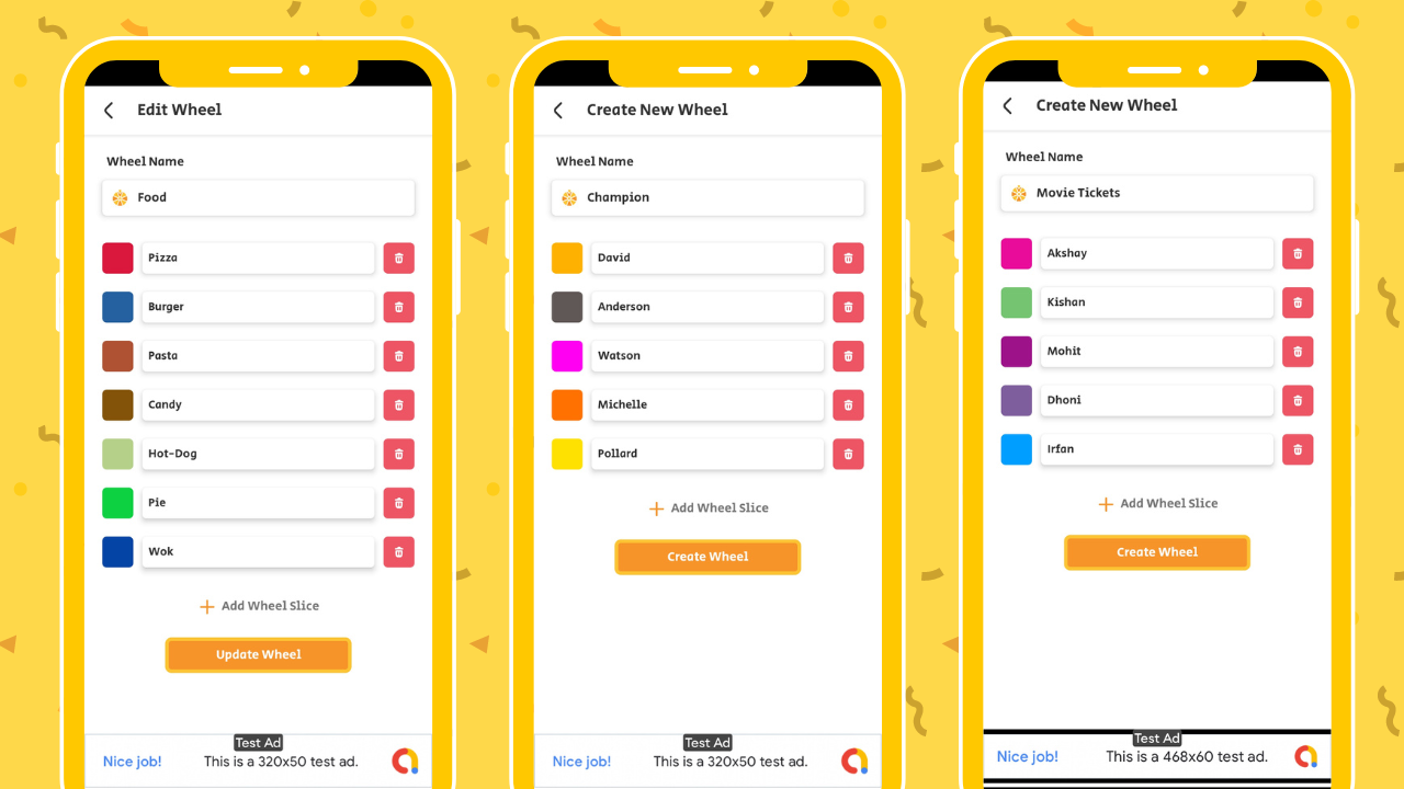Spin Wheel Decision Roulette with AdMob Ads Android by MJAppsStudio
