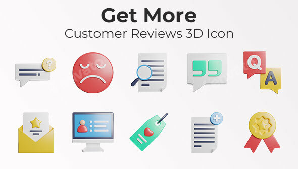 Customer Reviews 3D Icon Pack, Graphics | GraphicRiver