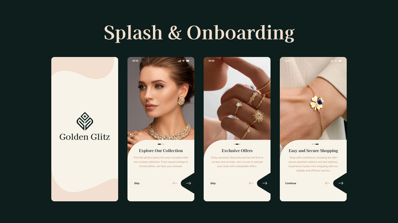 Golden-Glitz - eCommerce App for Jewelry Shop - Flutter Mobile App Template | Android & iOS by ...