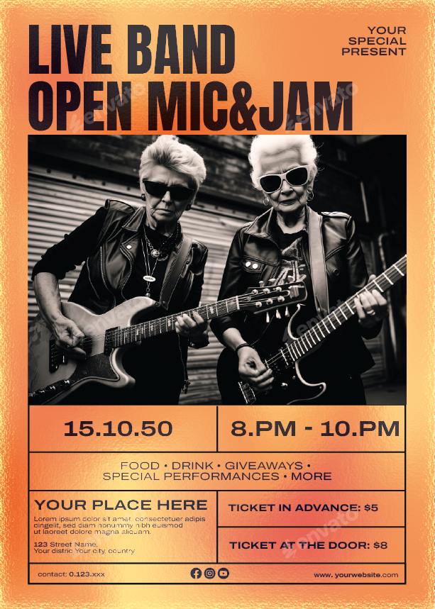 Live Music Band Flyer, Print Templates | GraphicRiver