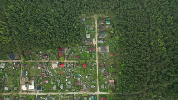 View From the Height of the Dacha Village in the Forest of Europe ...