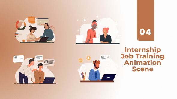 Internship Job Training Animation Scene, After Effects Project Files